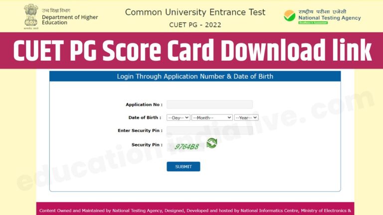 cuet pg score card 2022 download - Education India
