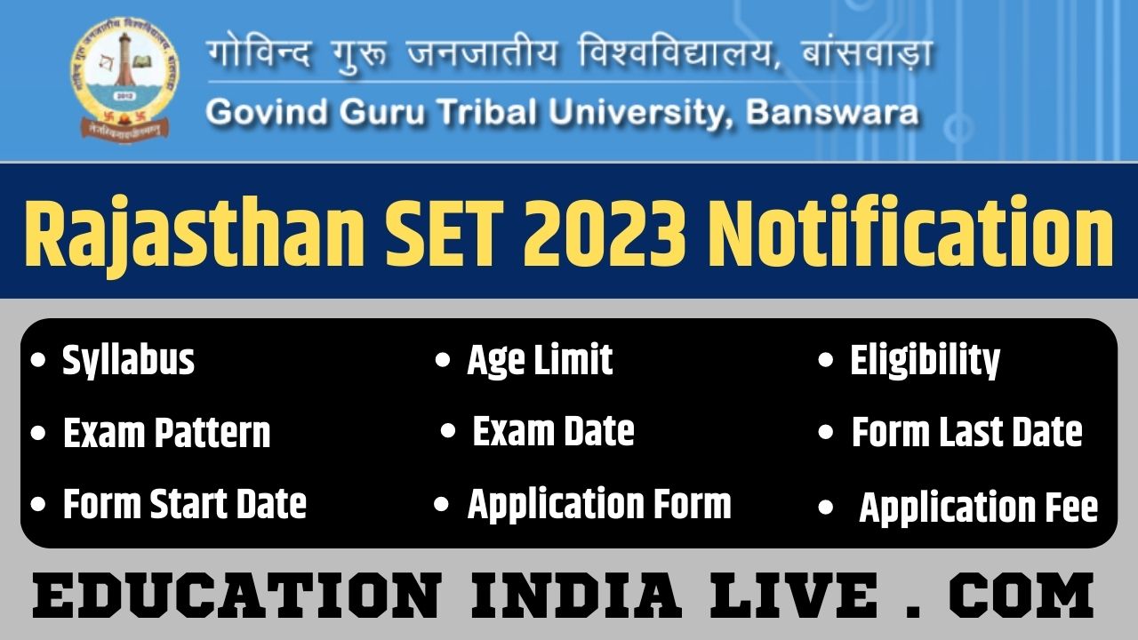 Rajasthan SET Notification 2023 Rajasthan SET Exam Details Online
